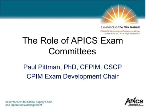 PPT The Role Of APICS Exam Committees PowerPoint Presentation Free Download ID 772567