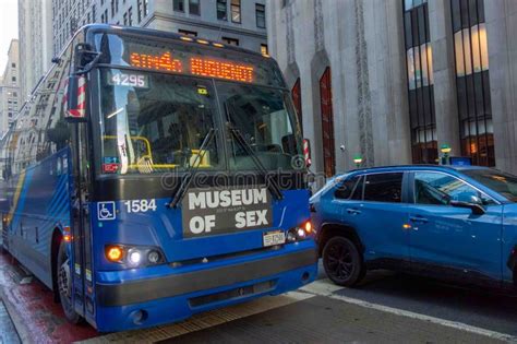 Museum Of Sex Advertisement On New York City Mta Bus Editorial Photo