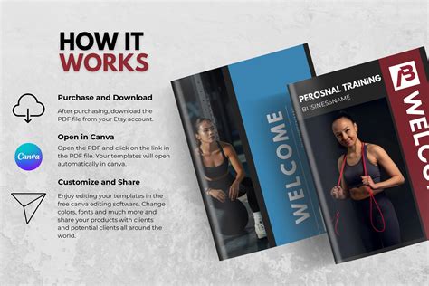 Customizable Workout Program Canva Template Personal Trainer Fitness