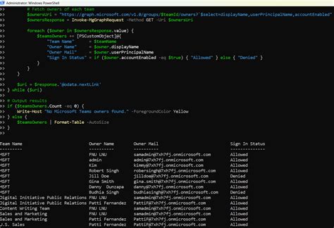 List Microsoft Teams Owners Using Graph Powershell