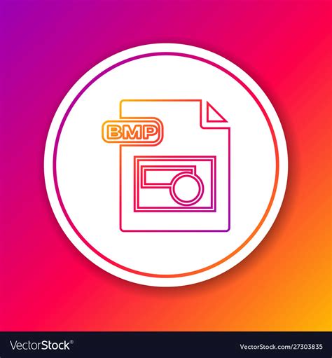 Color Line Bmp File Document Download Button Vector Image