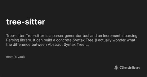 Tree Sitter Mnmls Vault Obsidian Publish