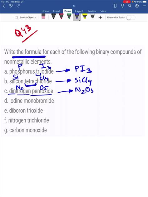 Solvedwrite Formulas For Each Of The Following Binary Compounds All