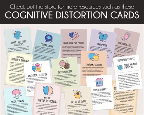 Cognitive Distortions Poster Mental Health Poster Therapy Etsy