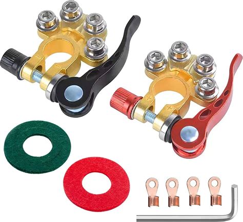 Battery Terminal Connectors 4 Way Car Battery Terminals Clamps Car