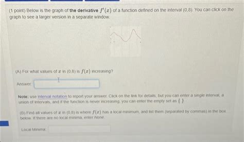 solved 1 point below is the graph of the derivative f′ x