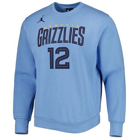 Jordan Brand Ja Morant Light Memphis Grizzlies Statement Name Number Pullover Sweatshirt Academy