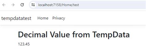 Core Storing And Retrieving A Decimal From Tempdata Stack Overflow