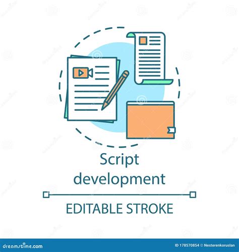 Script Development Concept Icon Stock Vector Illustration Of Design