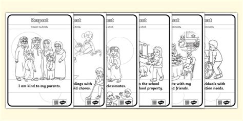 Values Colouring Pages Respect