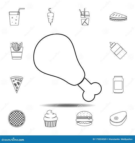 Chicken Leg Icon Simple Thin Line Outline Vector Element Of Fast Food