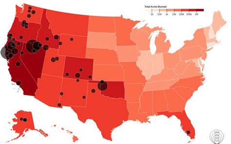 Wildfire Choropleth Bubble Map Laura Jacoby Observable
