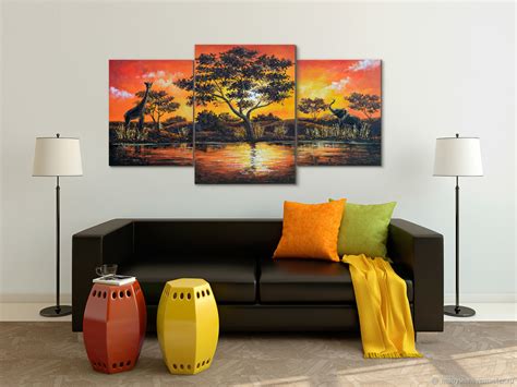 Триптих картина маслом Африканские мотивы купить на Ярмарке Мастеров