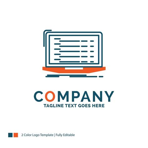 Api App Coding Developer Laptop Logo Design Blue And Orange Brand Name Design Place For