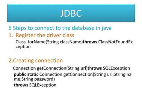 Jdbc Introduction PPT