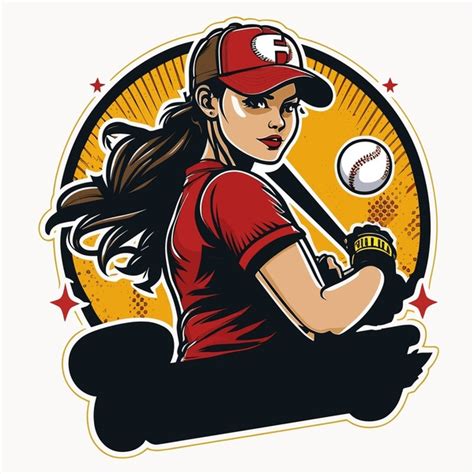 Softball Face Cartoon Cute Wallpaper Cute Softball With A Bat