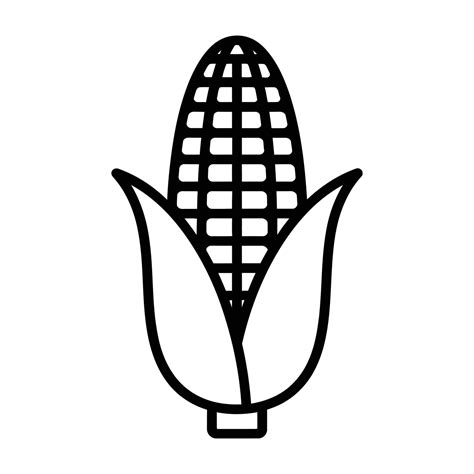 Corn Cob With Husk Outline Simple Graphic 77415780 Vector Art At Vecteezy