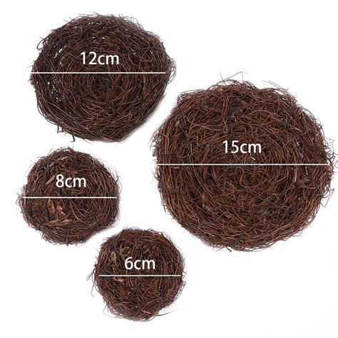 Vintage Round Rattan Bird Nest Handmade Craft Vine Simulation Bird Nest