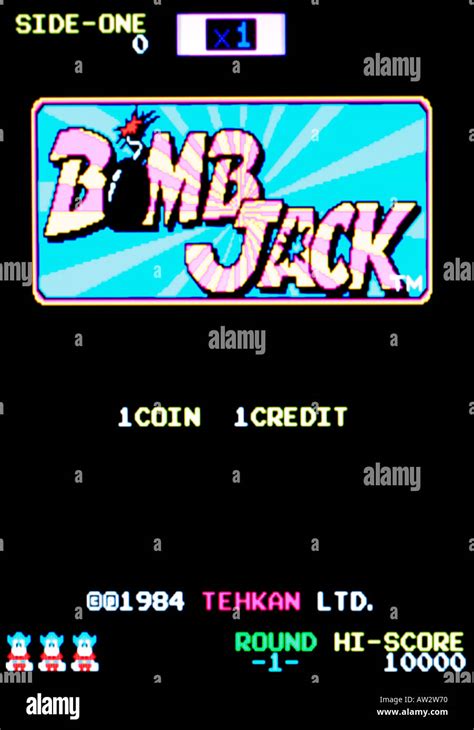 Bomb Jack Tehkan 1984 Vintage Arcade Videogame Screen Shot Editorial
