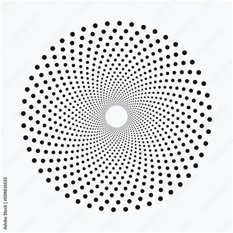 Halftone Design Element Abstract Background Dotted Round Logo Halftone Swirl Object Halftone