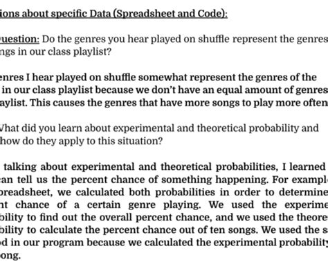 Sample Work Youcubed High School Data Science Course