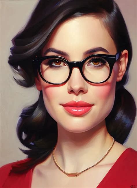Facial Portrait Of A Pretty Cute Nerdy Girl Hispani Openart
