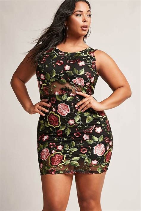 Forever 21 Plus Size Floral Bodycon Dress Plus Size Outfits Plus