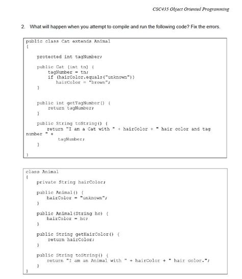 Csc435 Object Oriented Programming 2 What Will