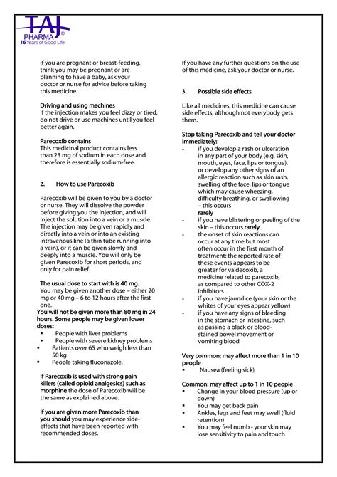 Parecoxib Sodium For Injection Taj Pharma Pil Pdf Digestive