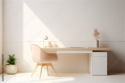 Modern Classic Minimalist Workspace With A Stylish Desk Ergonomic Chair And A Clean