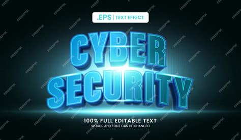 Premium Vector Design Editable Text Effect Cyber Security Text Vector