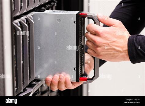 Server Cluster Installation In Large Datacenter Stock Photo Alamy