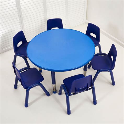 Fireproof Board Six Person Round Table Stainless Steel Lifting Feet