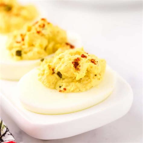 Deviled Egg Casserole Classic Deviled Eggs Let S Dish Recipes