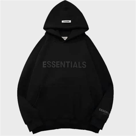 Black Essentials Hoodie Fear Of God Essentials Black Hoodie