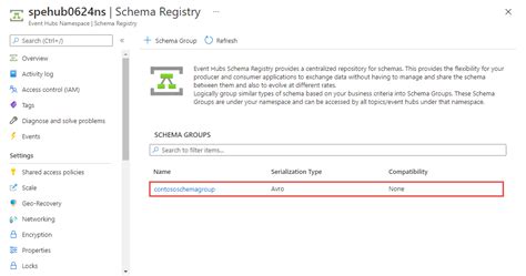 Quickstart Create An Azure Event Hubs Schema Registry Azure Event