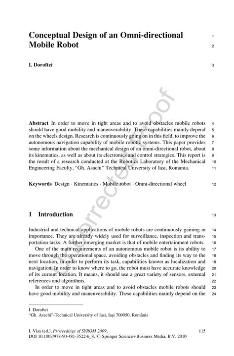 Pdf Conceptual Design Of An Omni Directional Mobile Robot