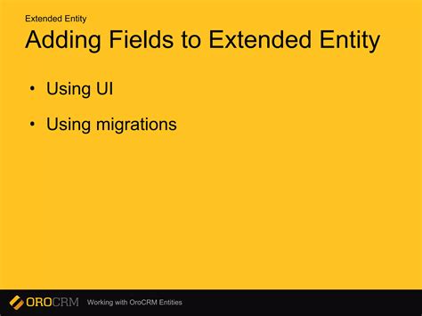 Working With Oro Crm Entities Ppt