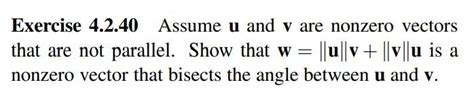 Solved Exercise Assume U And V Are Nonzero Vectors Chegg