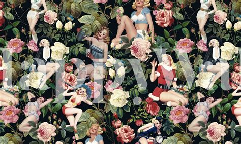 Floral Pin Up Girls Wallpaper Happywall