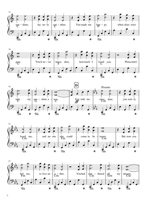 You Are My Sunshine Sheet Music For Piano Solo