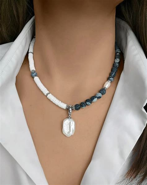 КОЛЬЕ ИЗ НАТУРАЛЬНЫХ КАМНЕЙ С ЖЕМЧУГОМ подарок девушке подруге купить в