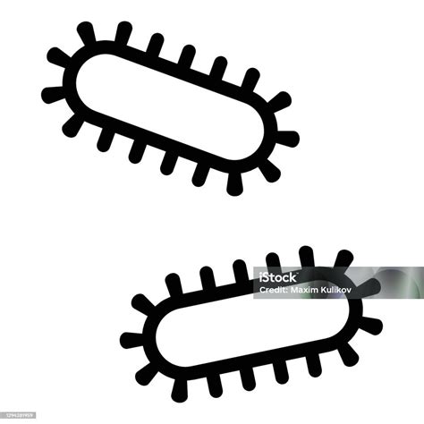 흰색 배경에 격리 된 박테리아 플랫 아이콘 3차원 형태에 대한 스톡 벡터 아트 및 기타 이미지 3차원 형태 감기와 독감 건강관리와 의술 Istock
