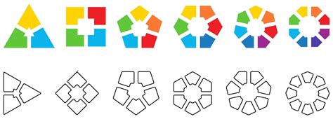 Premium Vector Polygons Divided Into Equal Parts Empty Space In