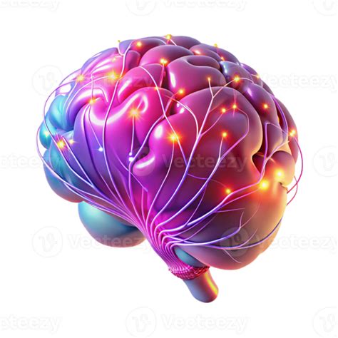 Elegant Minimalist A Holographic Projection Of A Human Brain Neural Pathways Firing In Vibrant