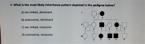 solved 4 what is the most likely inheritance pattern