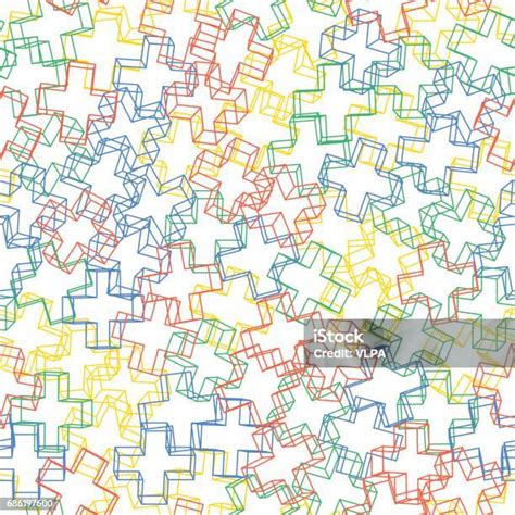 벡터 3d 십자가 또는 더하기 기호의 완벽 한 패턴입니다 흩어져 하 고 무작위로 회전 3d 모양입니다 편집 가능한 스트로크