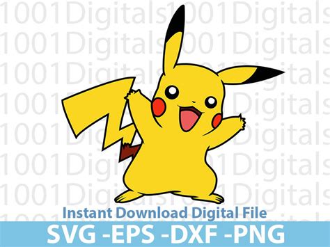 Pikachu Svg Pokemon Pikachu Svg Pikachu Clipart Png Cut File Cricut Silhouette Sticker Svg