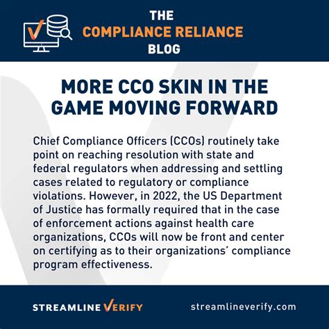 More Cco Skin In The Game Moving Forward Streamline Verify