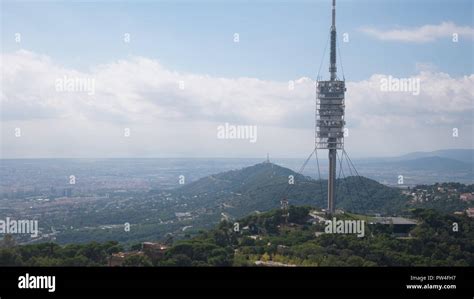 Barcelona City Aerial View View From The Observation Deck Electric